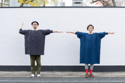 すっぽり被る『KAPPOGI』。 家での作業着やお出かけの時のワンピースとしても。 | おしらせ | 地域文化商社 うなぎの寝床